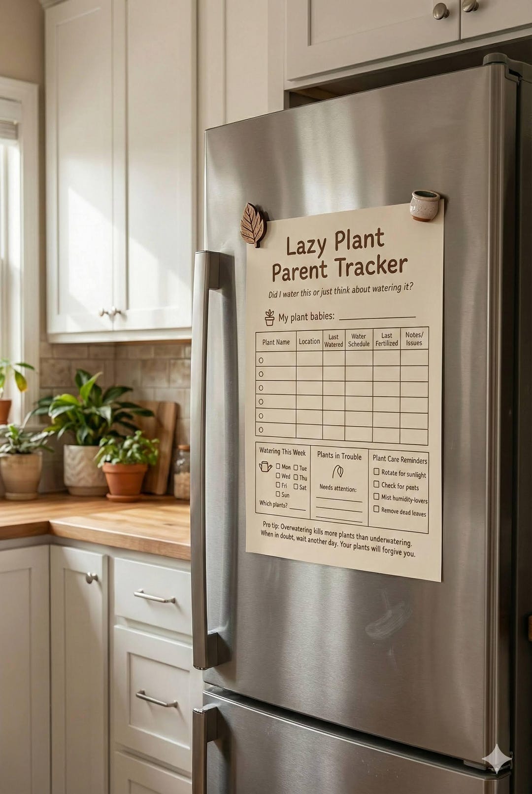Lazy Plant Parent Tracker | Plant Care Log | Watering Schedule ...