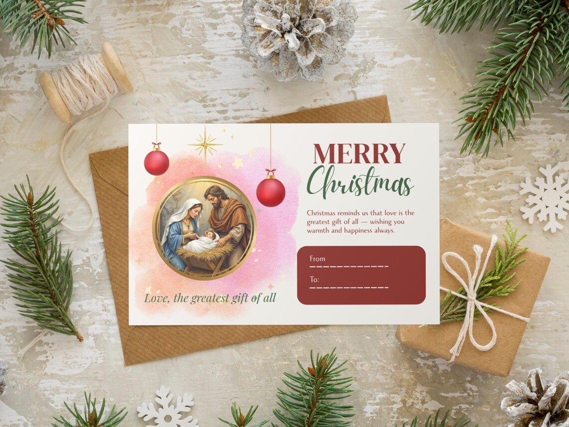 INSTANT DOWNLOAD Infant Jesus is Born Christmas Card - Etsy