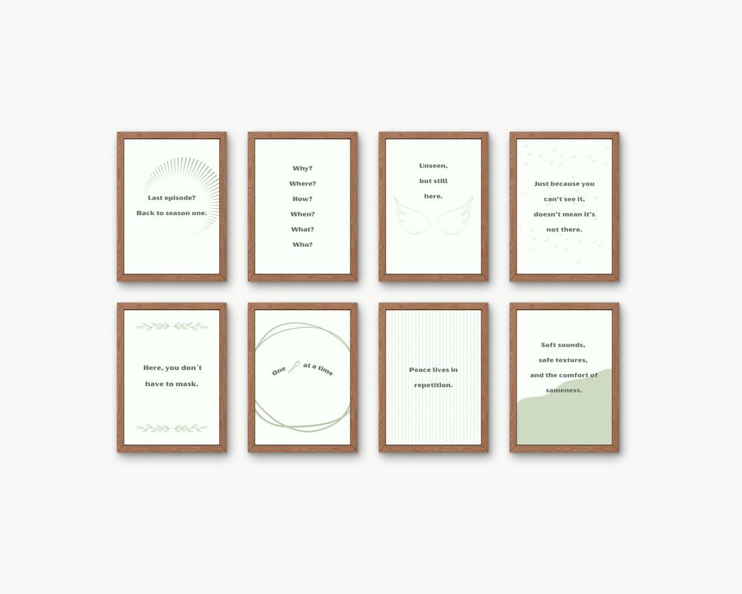 Autism Awareness Art Prints: Minimalist Green, Inclusive Wall Decor ...