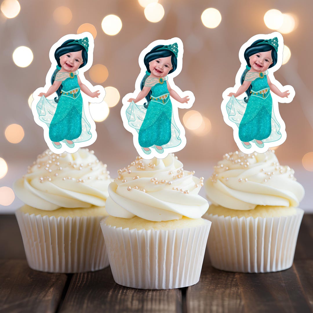 Princess Jasmine Inspired Party Favors Cupcake Toppers Cake Topper ...