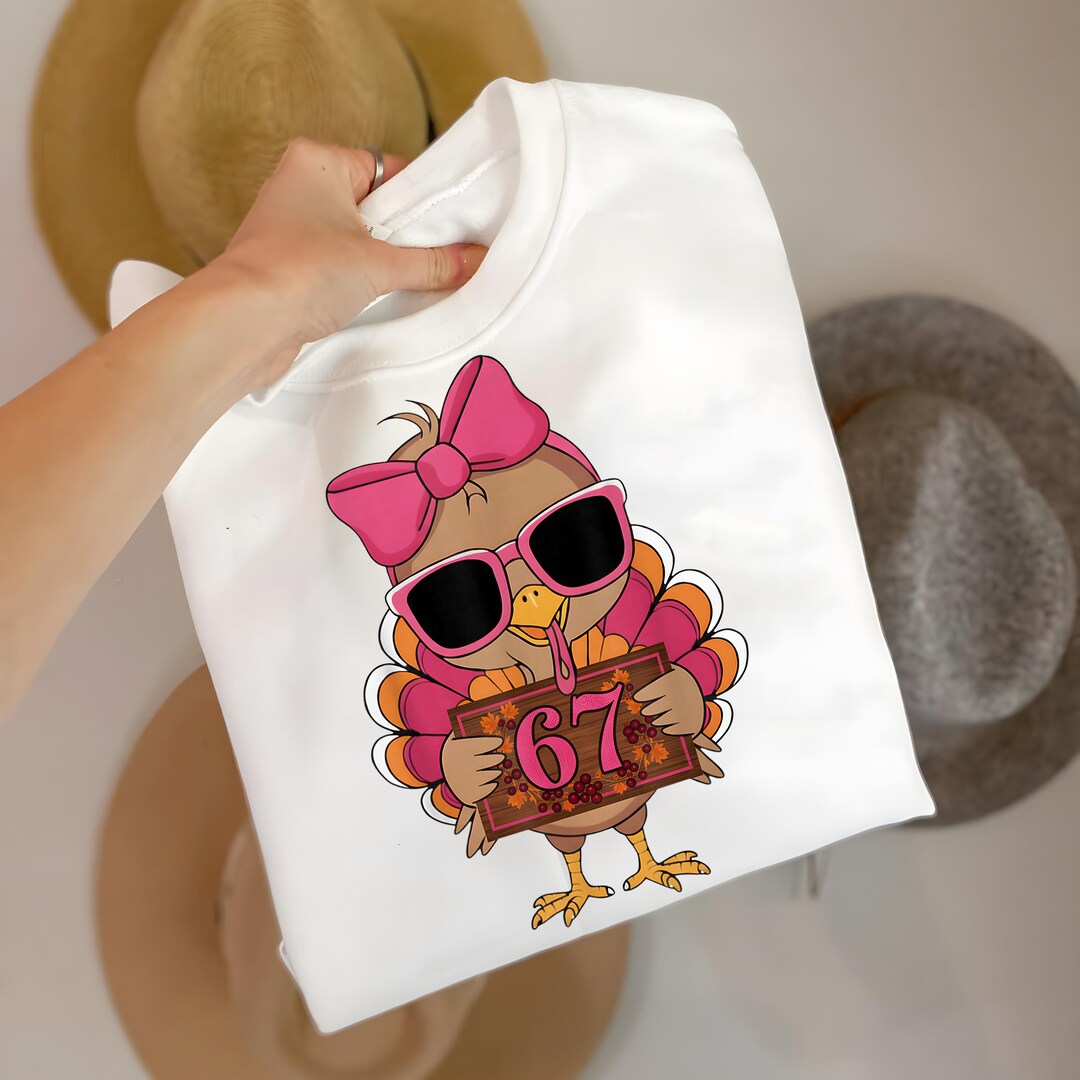 Cute Girly Turkey PNG, Pink Bow Sunglasses Fall Clipart, Kids ...