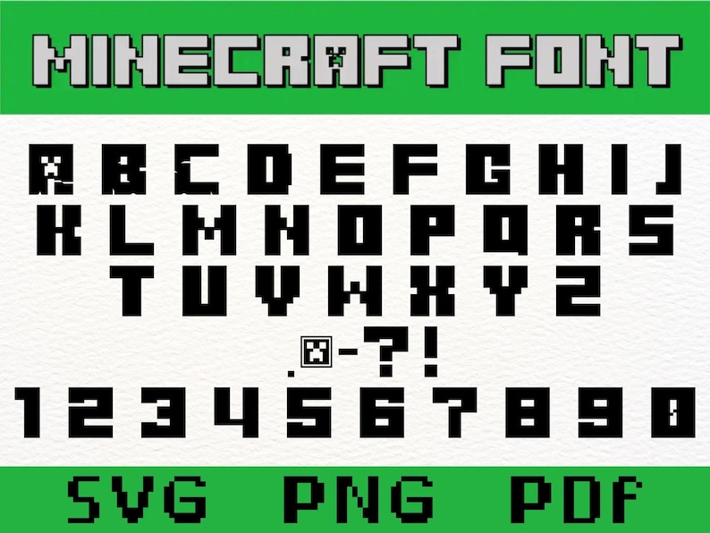 Minecraft Pixel Font SVG Bundle, Gamer Alphabet (digital Download) - Etsy