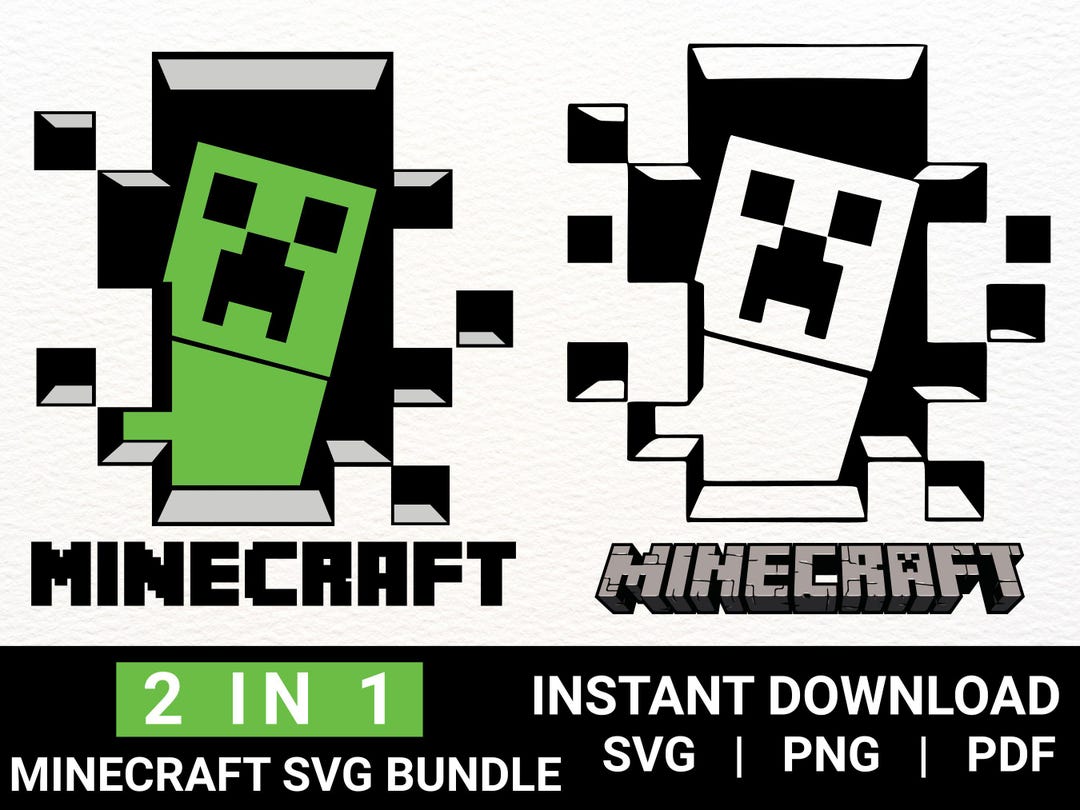 Minecraft Creeper Wall Burst SVG Bundle | Cricut, DIY (digital Download ...