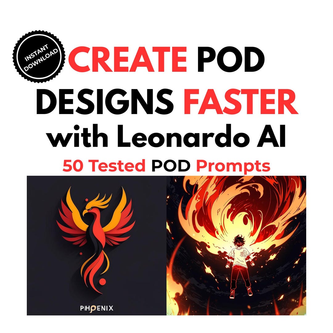 50 Tested Leonardo AI POD Prompts | Print-on-demand T-shirt Design ...
