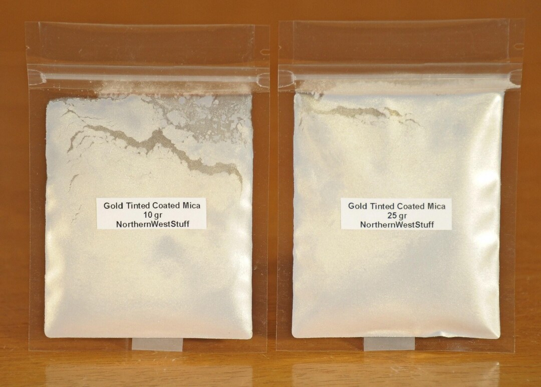 Mica, Gold Tinted Coated, Iridescent/pearlescent, Finest Flake Size ...
