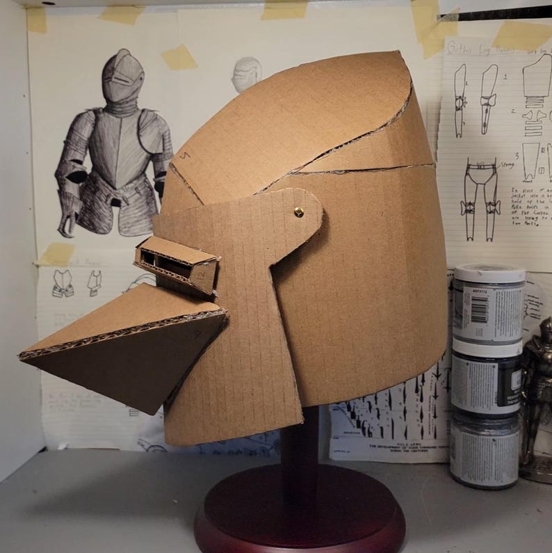 Cardboard Houndskull Bascinet Knight Helmet Digital Template Pattern - Etsy