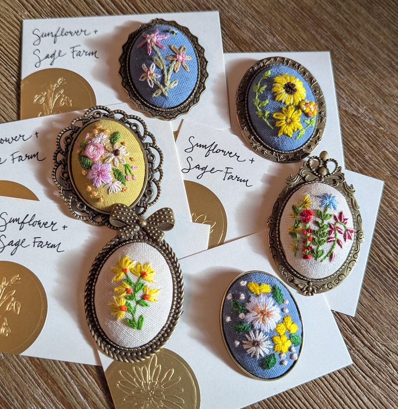 Embroidery Brooch - Etsy