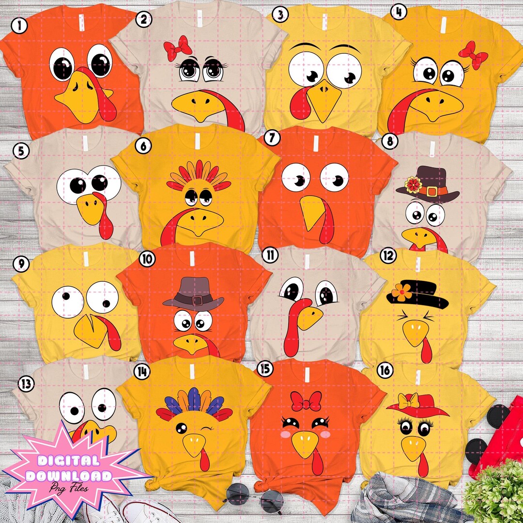 Turkey Fall Thanksgiving Bundle PNG, Happy Thanksgiving Bundle File ...