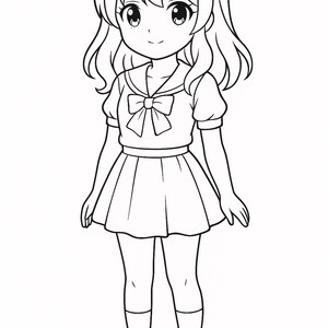 Printable Kawaii Anime Coloring Book for Girls & Kids – 15 Cute Anime ...