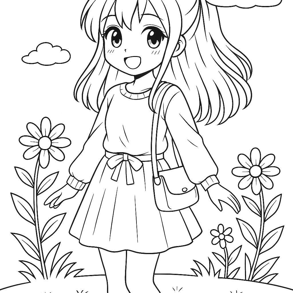 Kawaii Anime Coloring Book – 15 Cute Girl Pages (digital PDF Download ...
