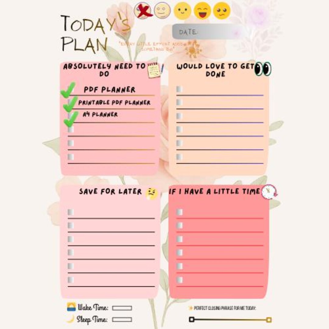 Moms and Kids Fun Planner,feminine Daily Planner Printable, A4 PDF ...