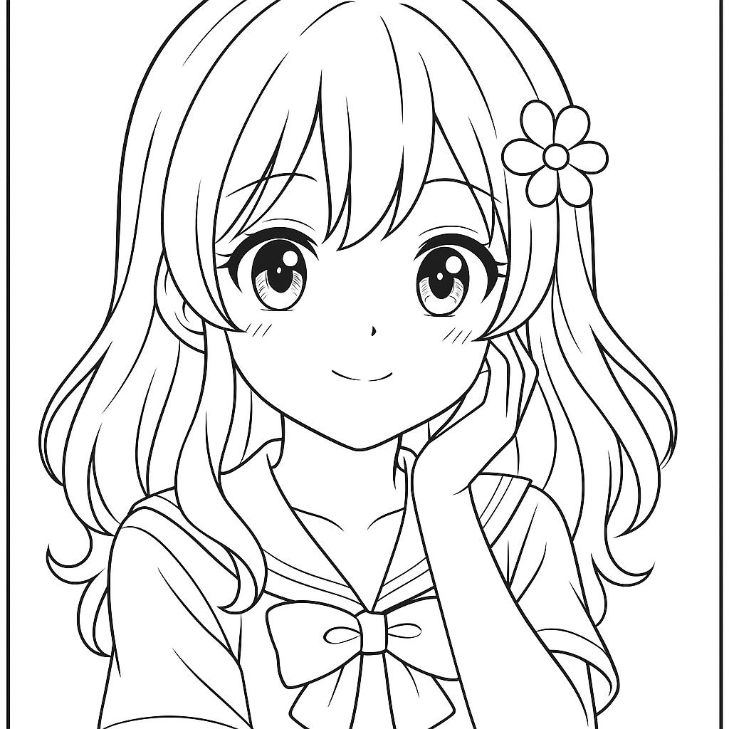 Printable Kawaii Anime Coloring Book for Girls & Kids – 15 Cute Anime ...