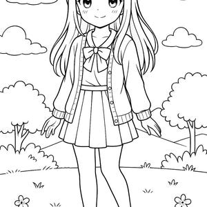 Printable Kawaii Anime Coloring Book for Girls & Kids – 15 Cute Anime ...