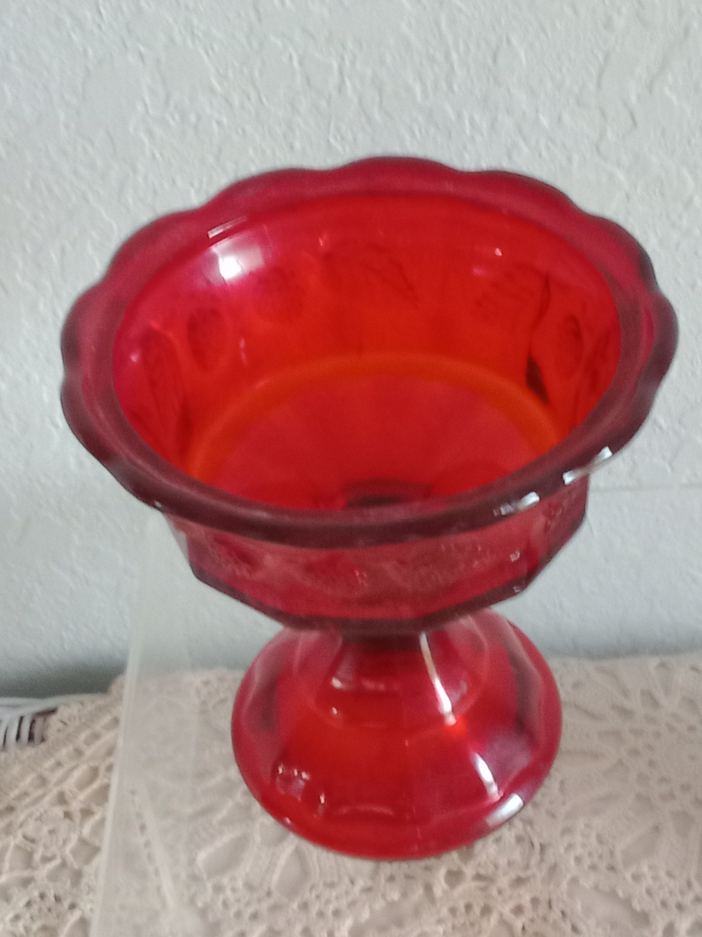 Vintage Indiana Glass Ruby Red Covered Candy Dish Covered Compote - Etsy