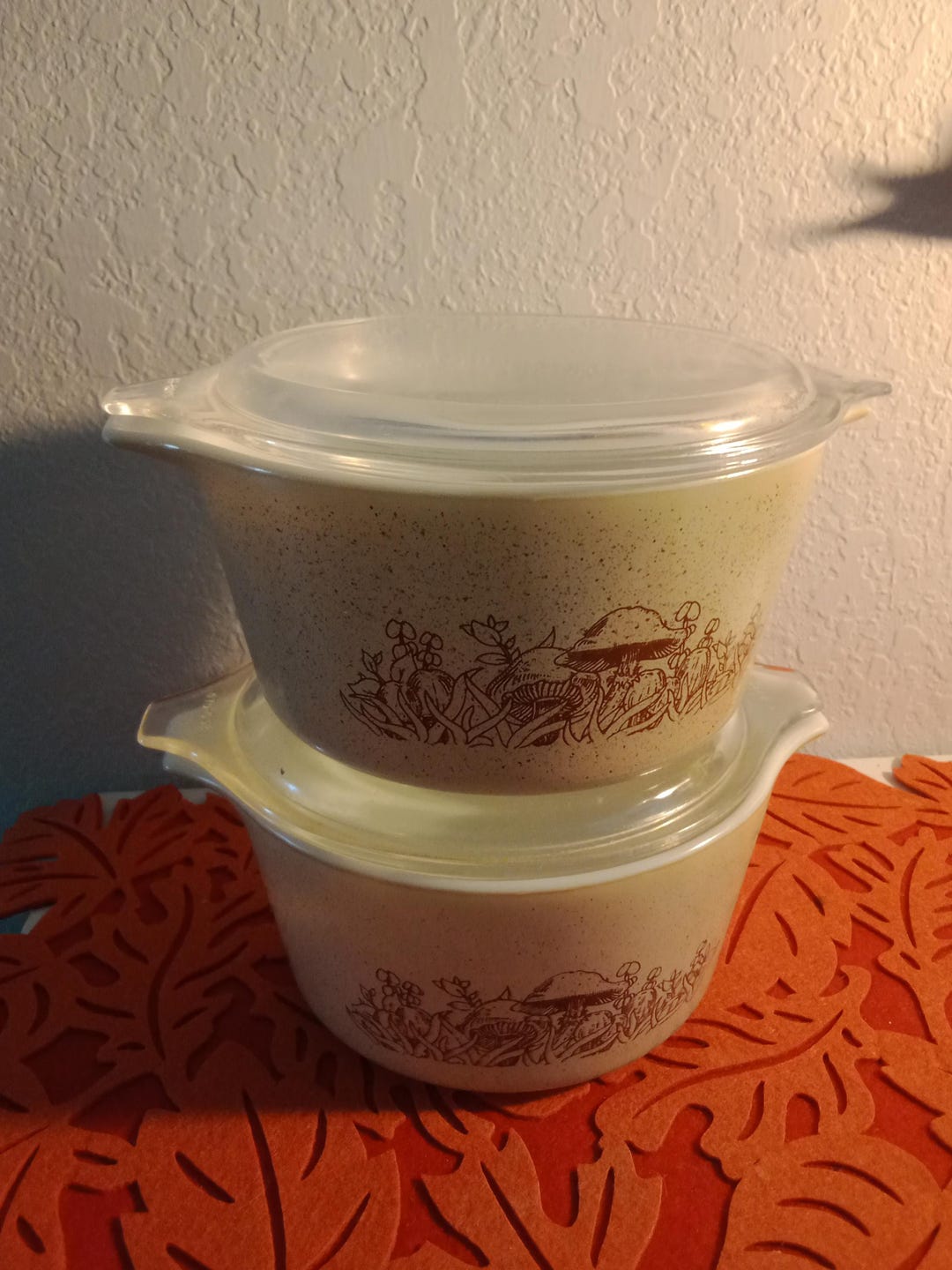 Two Vintage Pyrex 473-b Forest Fancies Mushrooms Casserole Dishes With ...