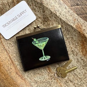 Hand-painted Leather Martini Wallet - Collectible Wearable Art - Etsy
