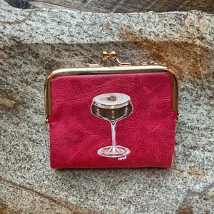 Custom Hand Painted Wallet / Leather Cocktail Cardholder / Artistic ...