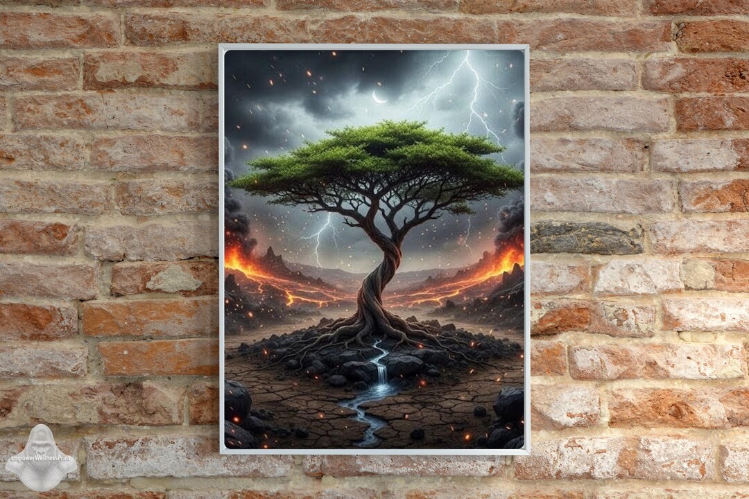 Resilience Tree of Life Art, Stoic Motivation Poster, Endure the Storm ...