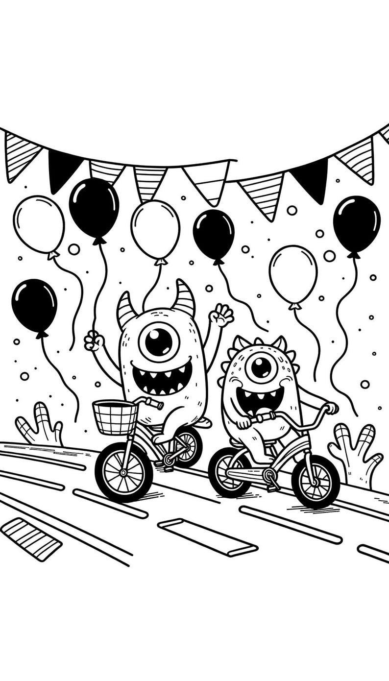 Monster Neighborhood Coloring Book – 16 Printable Pages (A4, 300 DPI ...