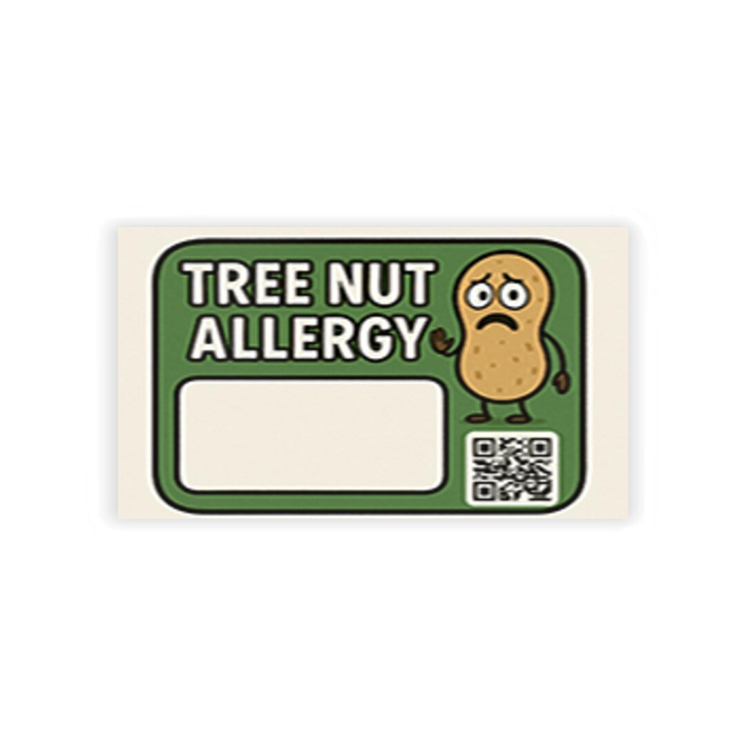 Tree Nut Allergy Badge Business Cards | Allergy Alert Cards, QR Code - Etsy
