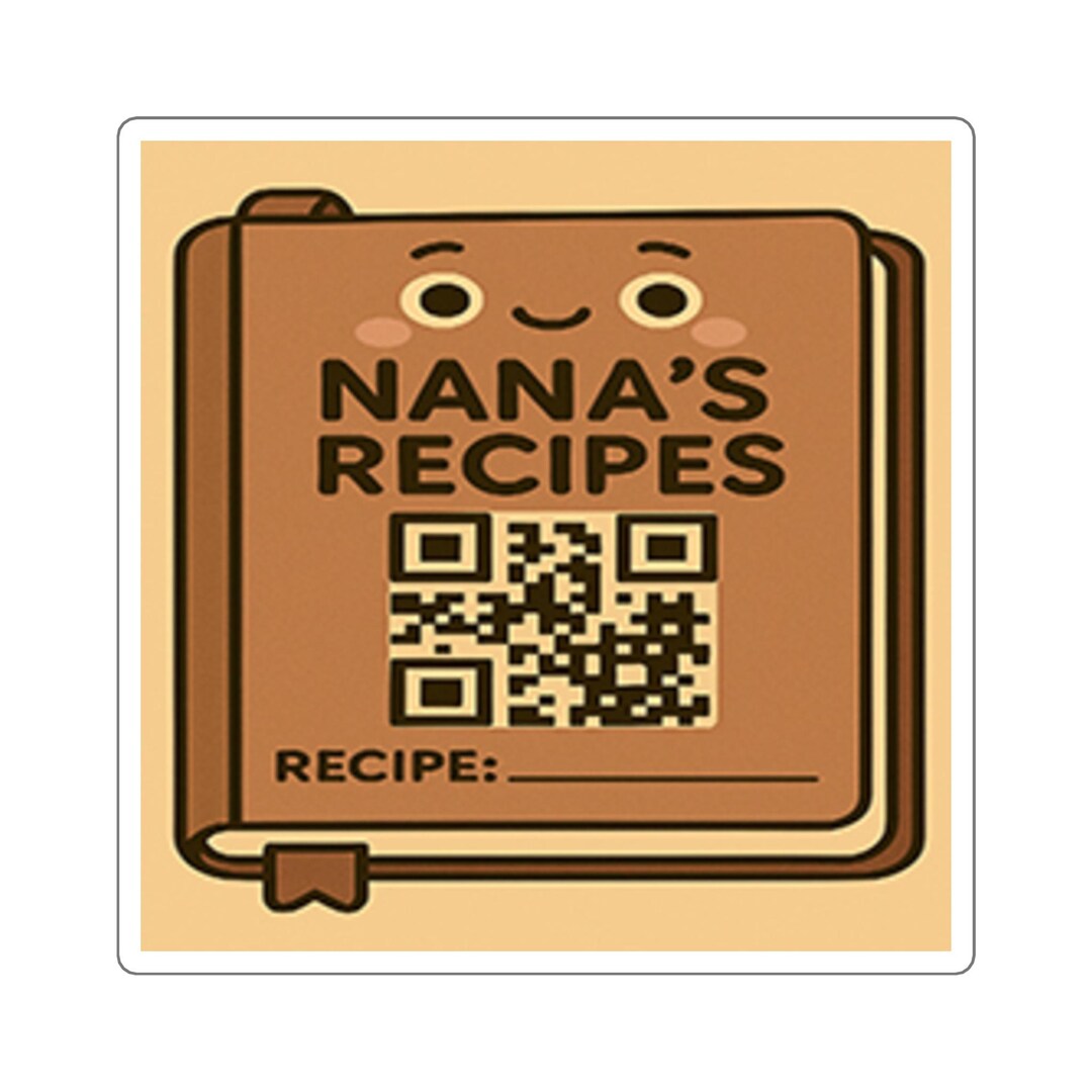 Nana's Recipes QR Code Cookbook Sticker | Square Sticker - Etsy