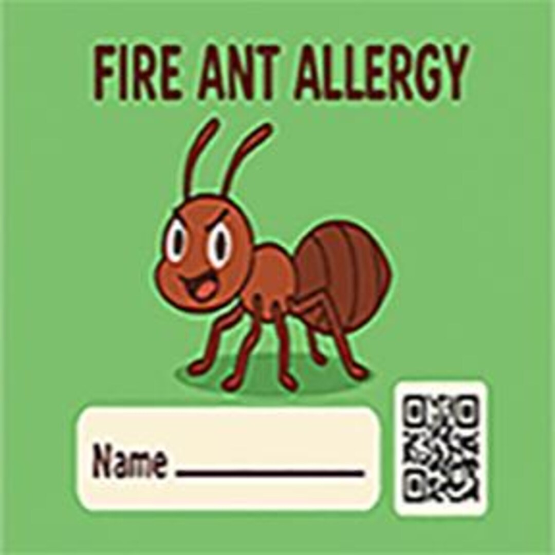 Fire Ant Allergy Square Stickers - Warning Label Decals for Journals ...