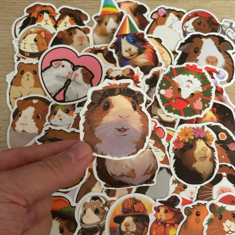 Cartoon Guinea Pig Sticker Pack • Cute Animal Stickers for Laptops ...