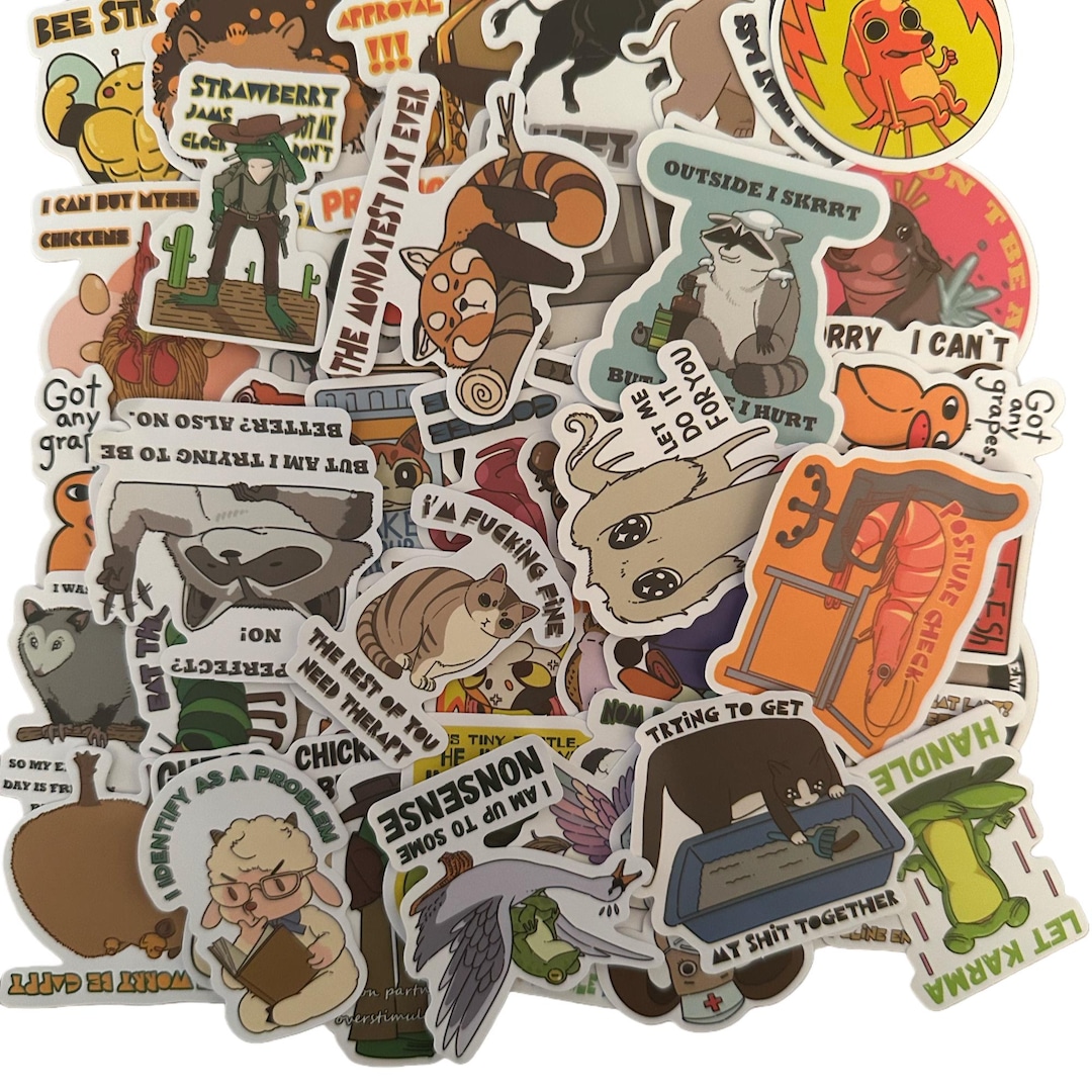 Funny Animal Meme Stickers Pack – Cute Sarcastic Animal Decals, Trendy ...