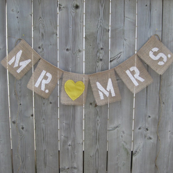 Mr Mrs Burlap Banner - Etsy
