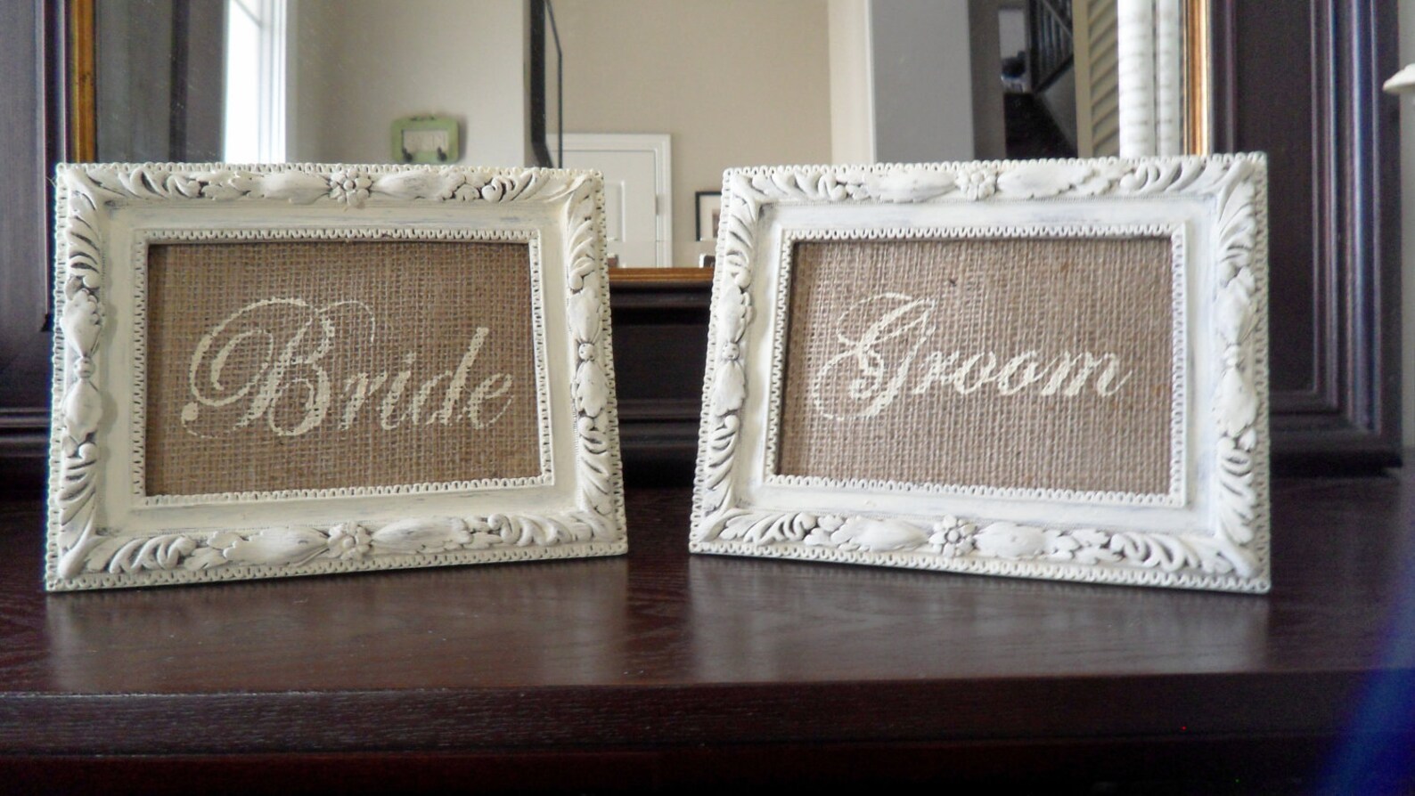 BRIDE and GROOM 4 X 6 Burlap Wedding Sign INSERTS in - Etsy