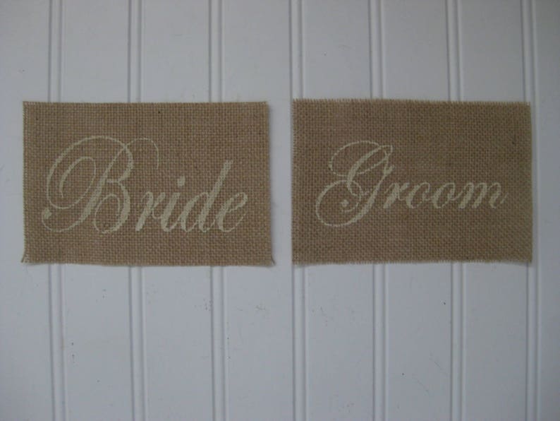 BRIDE and GROOM 4 X 6 Burlap Wedding Sign INSERTS in - Etsy