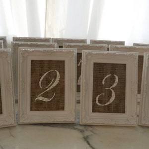 4 X 6" BURLAP TABLE NUMBER Inserts - Choose Number Colors to Go With ...