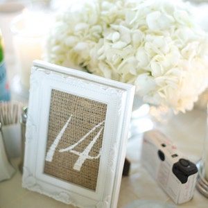 4 X 6" BURLAP TABLE NUMBER Inserts - Choose Number Colors to Go With ...