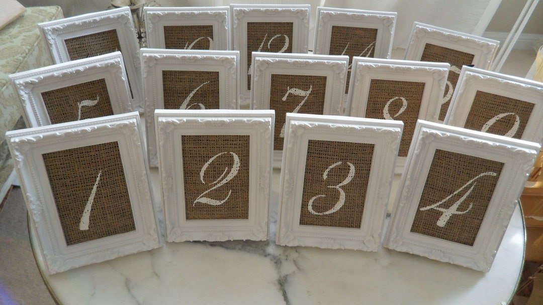 4 X 6" BURLAP TABLE NUMBER Inserts - Choose Number Colors to Go With ...