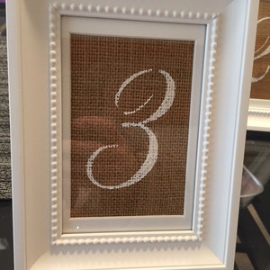 4 X 6" BURLAP TABLE NUMBER Inserts - Choose Number Colors to Go With ...
