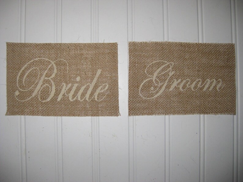 BRIDE and GROOM 4 X 6 Burlap Wedding Sign INSERTS in - Etsy