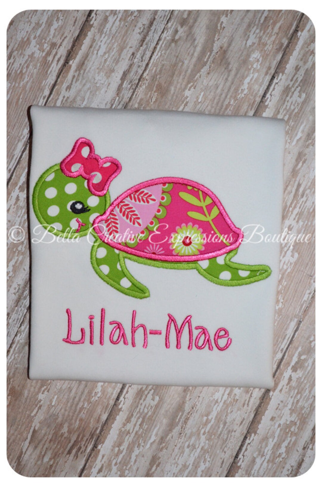 Swimming Girl Turtle Applique Bodysuit or Shirt - Etsy