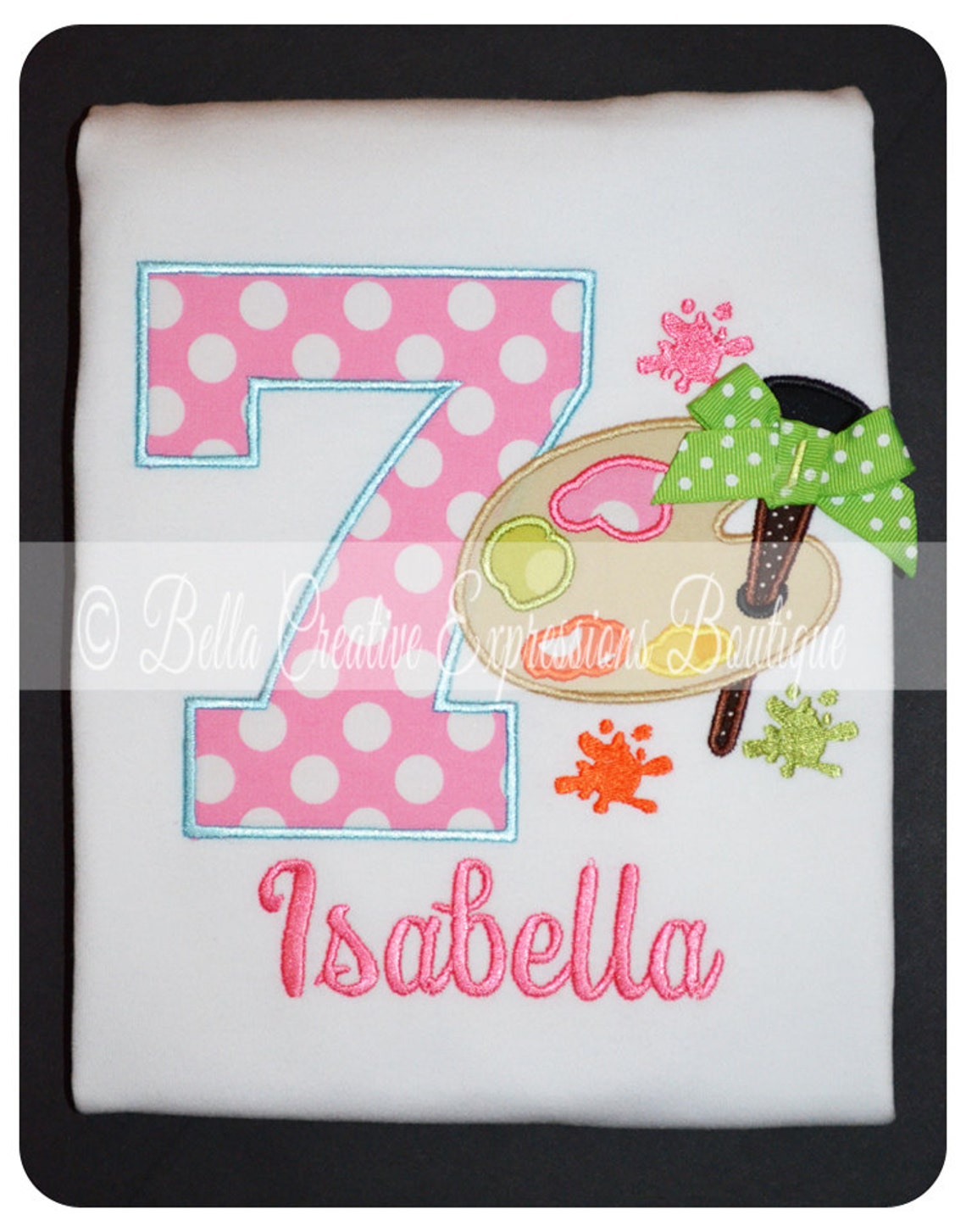 Birthday Applique Number with Paint Palette Bodysuit or Shirt | Etsy