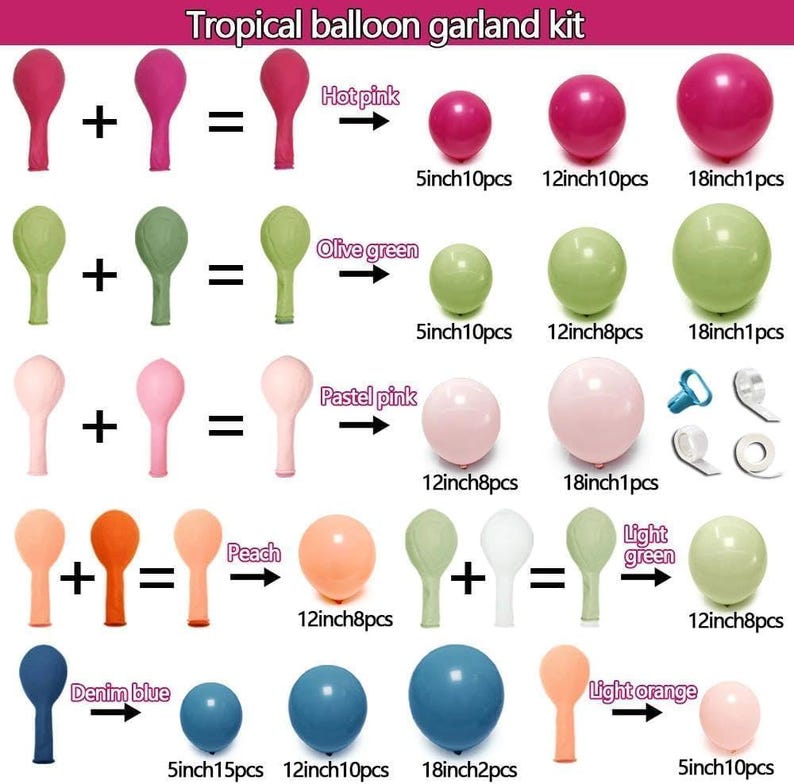 Boho Balloon Arch Kit, Double-stuffed Balloons, Birthday Baby Shower ...