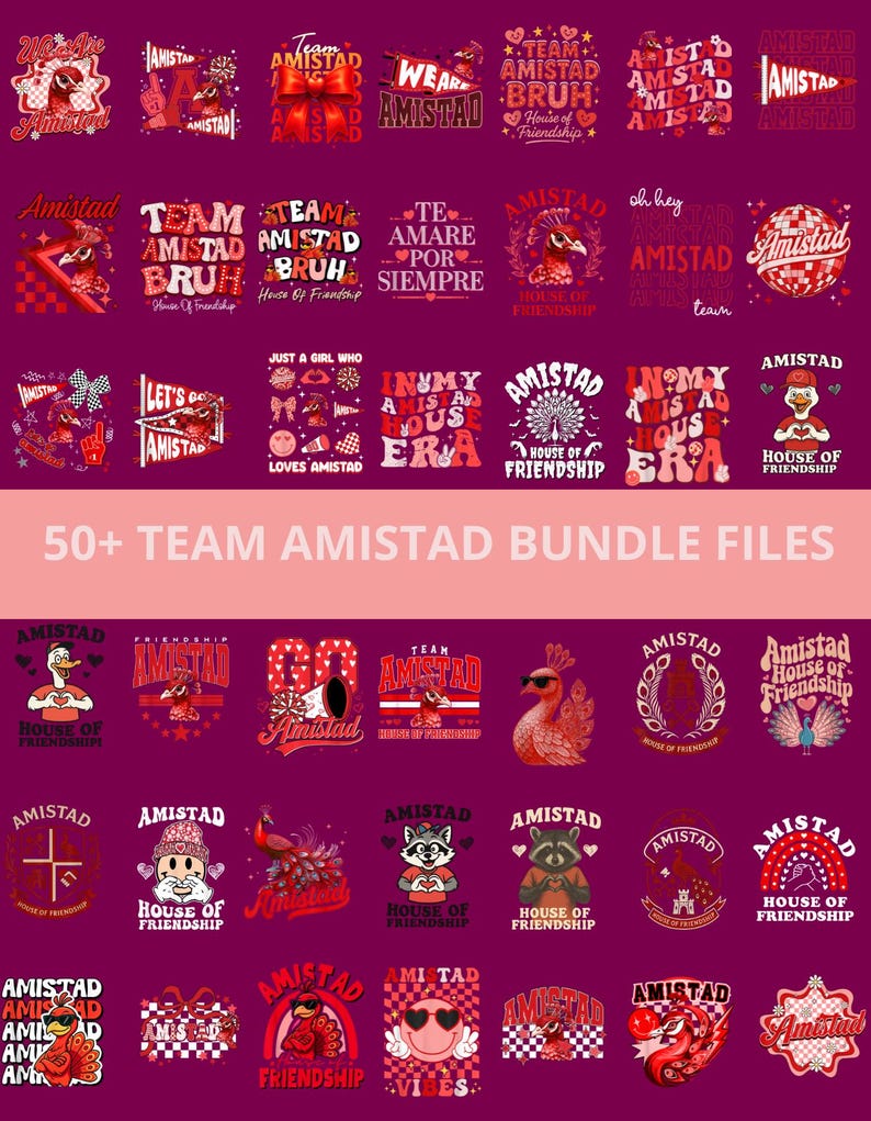 50+ Amistad House of Friendship Png Bundle, Back to School Amistad Png ...