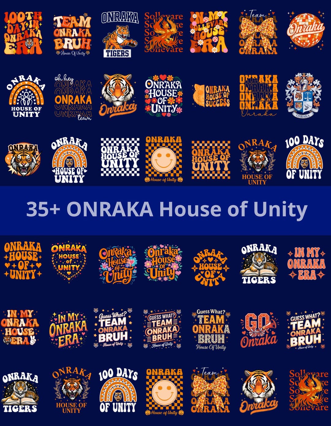 35+ ONRAKA House of Unity Png Bundle, Back to School Png, College ...
