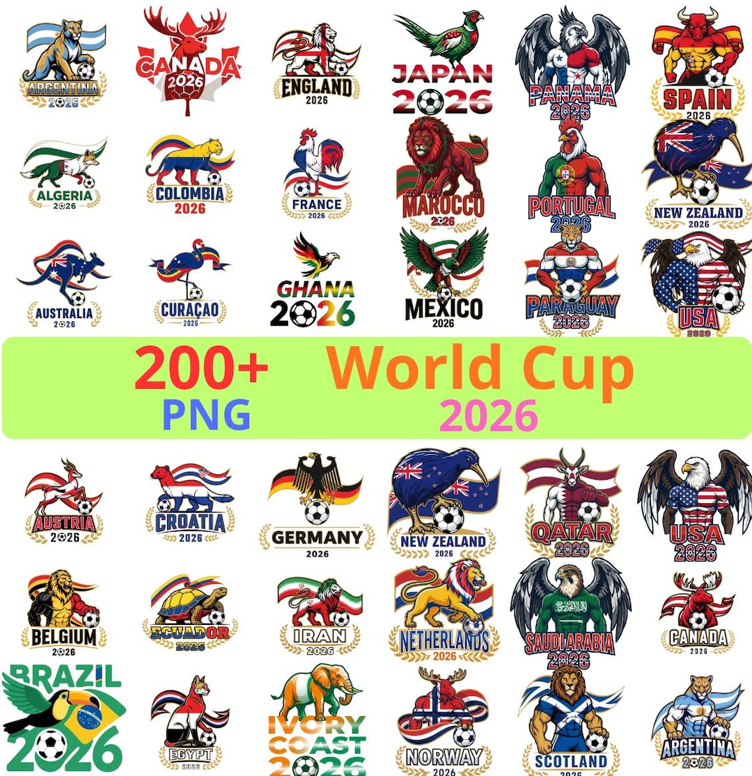 200+ WM 2026 Maskottchen Clipart, Fußball-Team Grafiken (PNG ...