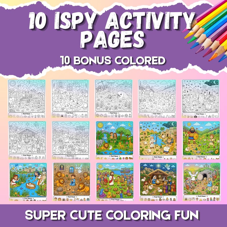 Bible I Spy Activity Book | Christian Kids Search and Find Game ...