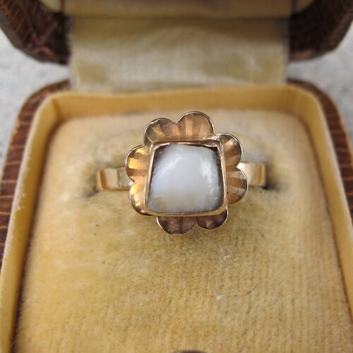 Antique Victorian Era Milk Tooth Ring in 14k Rose Gold - Etsy