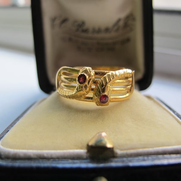 Antique Double Snake Ring - Etsy