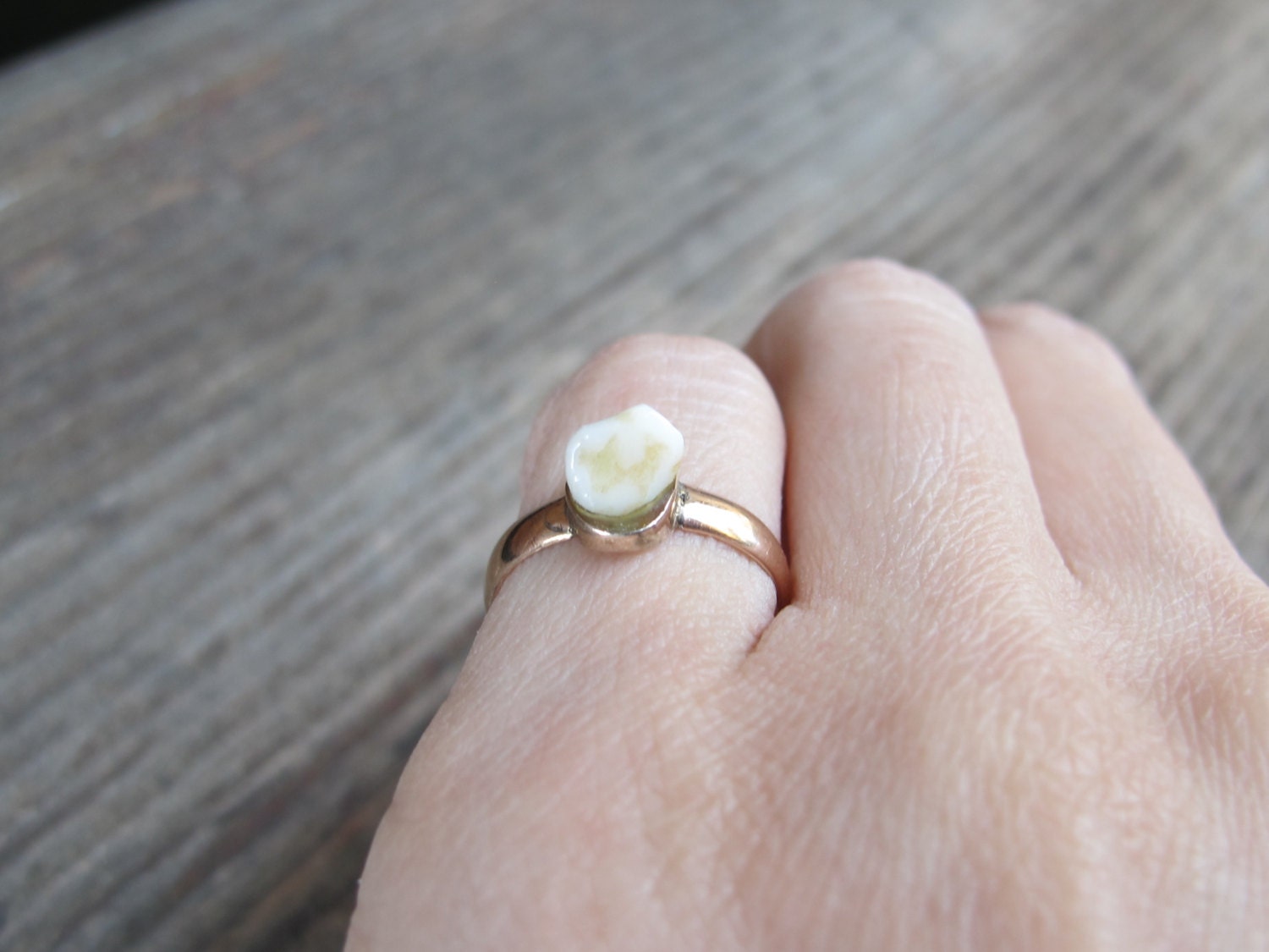 Antique Victorian Era Milk Tooth Ring in 14k Rose Gold | Etsy