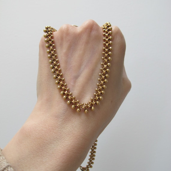 Antique 14k Gold Ball Chain Necklace - Gem
