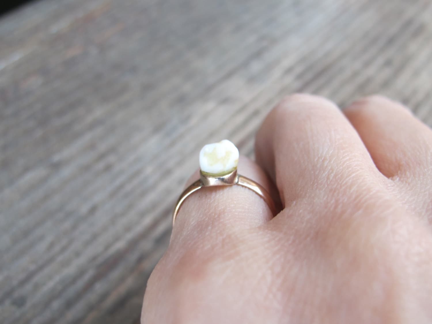 Antique Victorian Era Milk Tooth Ring in 14k Rose Gold | Etsy