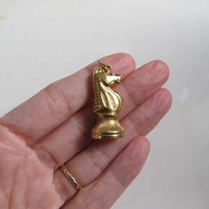 Vintage 18k Yellow Gold Chess Knight Horse Pendant - Etsy