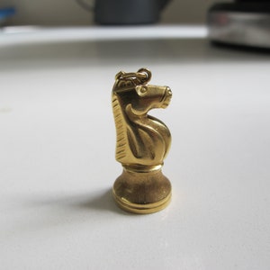 Vintage 18k Yellow Gold Chess Knight Horse Pendant - Etsy